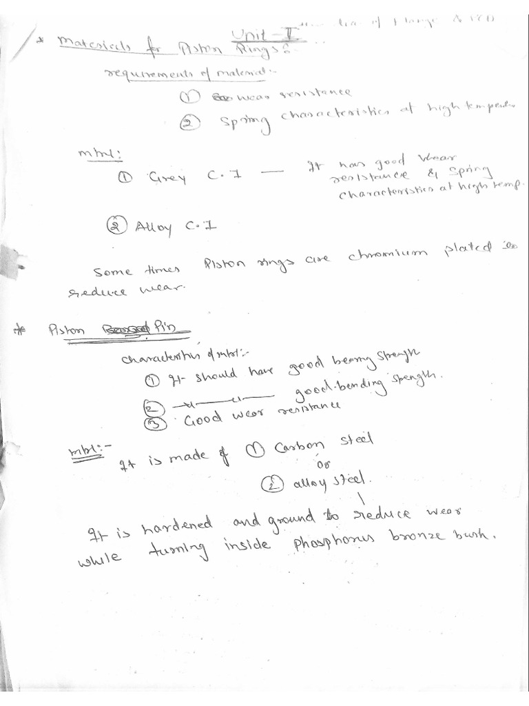 Unit-1- Design of Cylinder and Piston | PDF