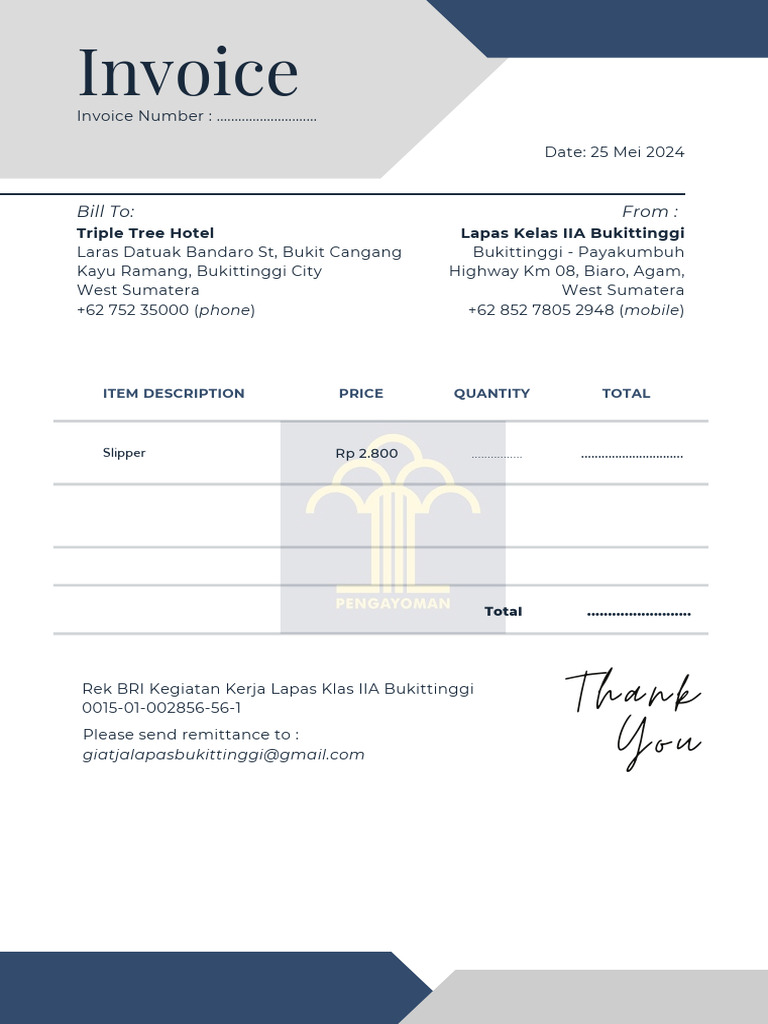 Hotel Invoice Samples for Bukittinggi | PDF | Accounting | Business ...