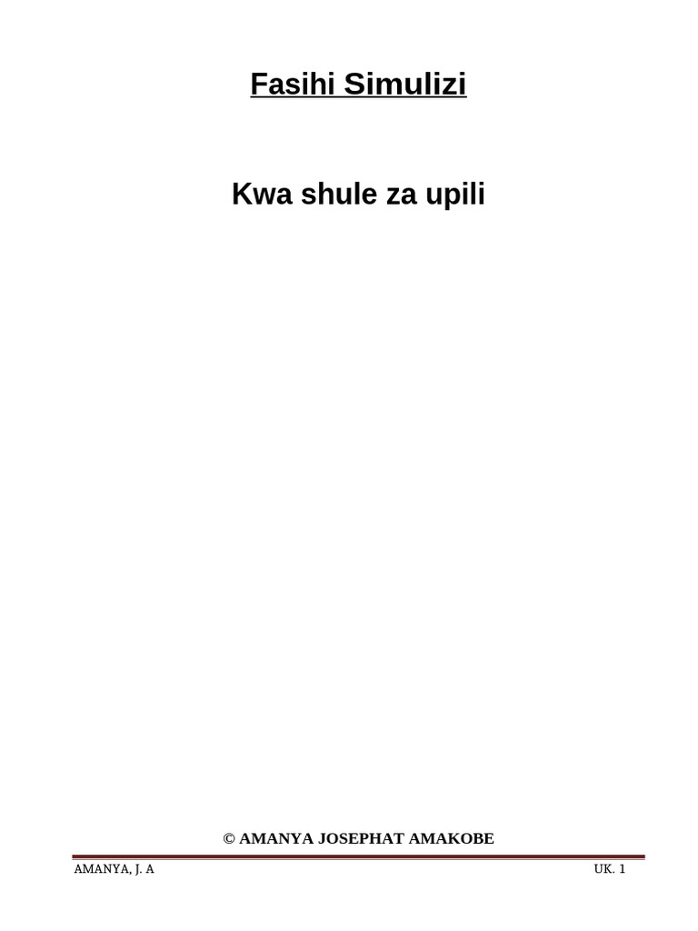 Fasihi Simulizi | PDF