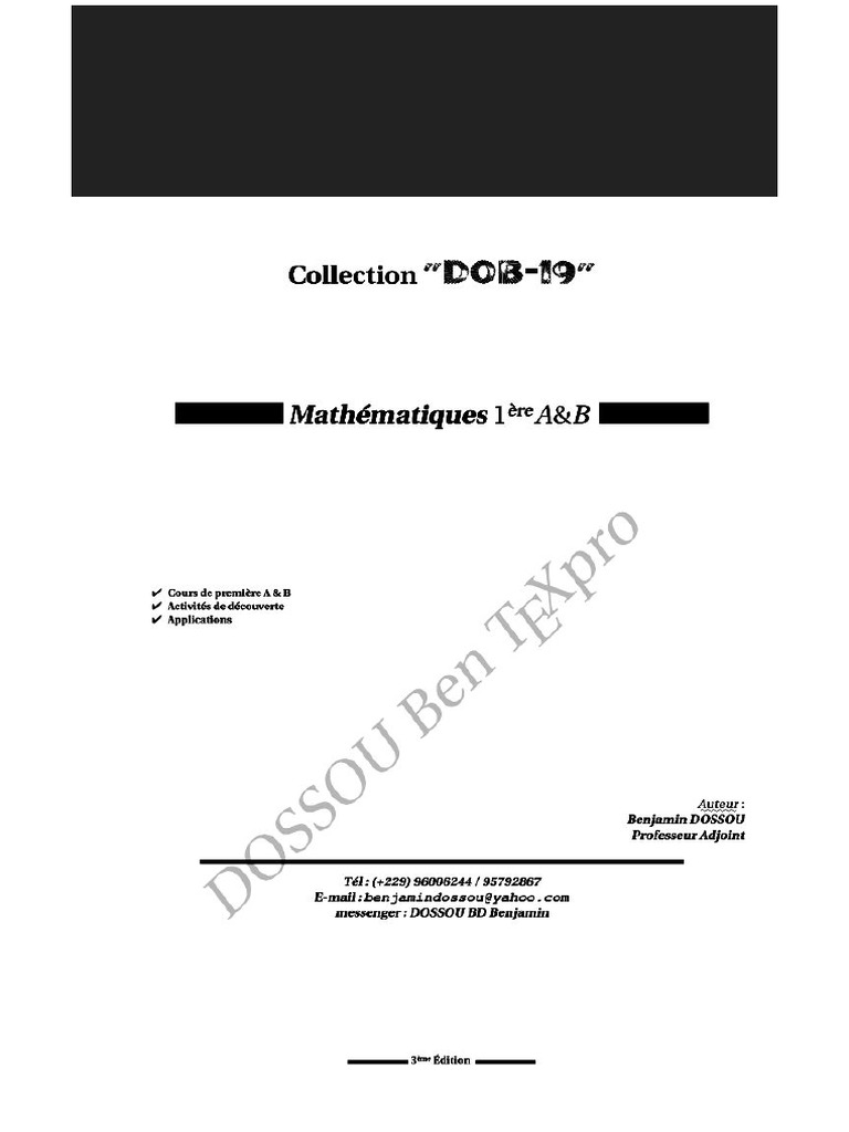 Activité Maths 1ère AB | PDF