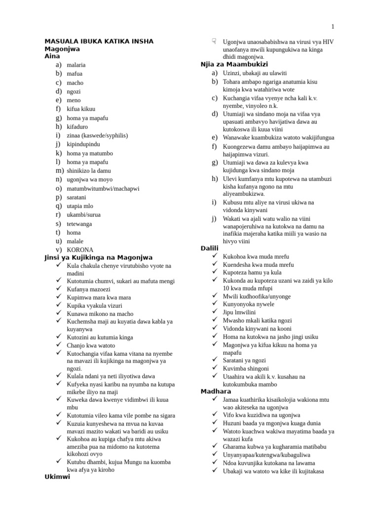 MASUALA IBUKA KATIKA INSHA | PDF