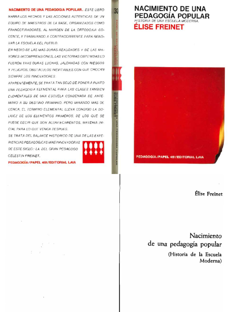 Nacimiento de Una Pedagogía Popular - Elise Freinet - 2da, 1977 - Laia ...