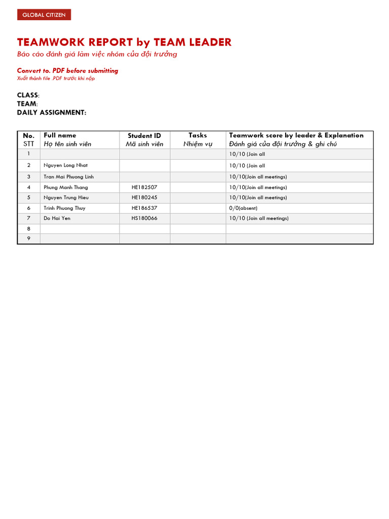 Hurricane 75 - Team 4 - Teamwork Report 15.11 | PDF