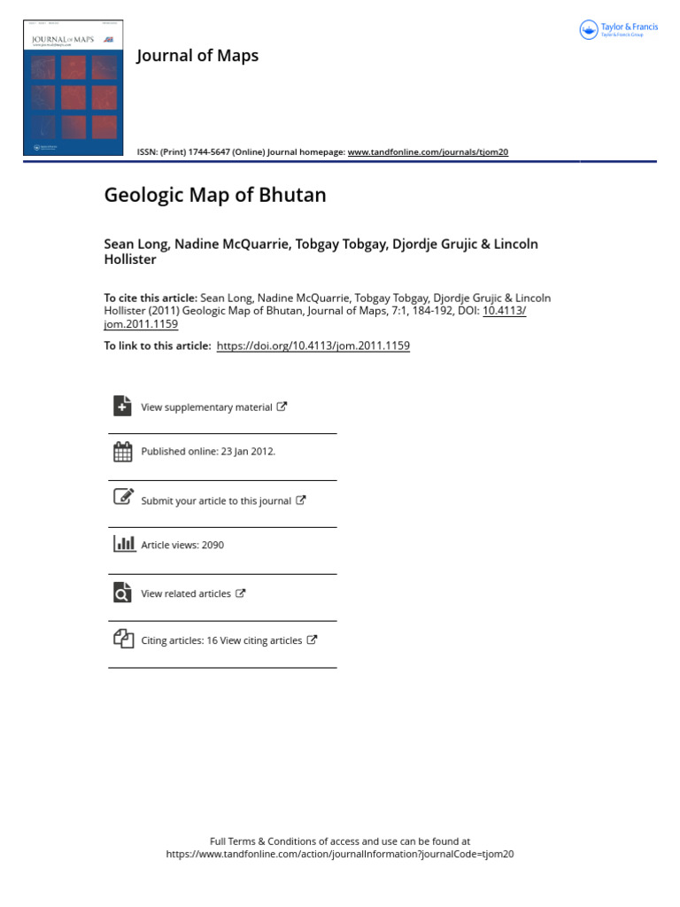 Geologic Map of Bhutan | PDF