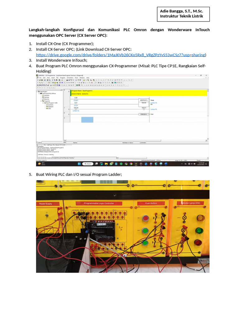 Langkah-Langkah Konfigurasi & Komunikasi PLC Omron DGN InTouch Menggunakan CX Server OPC | PDF