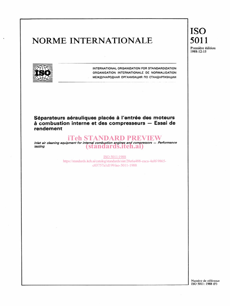 Iso 5011 1988 | PDF