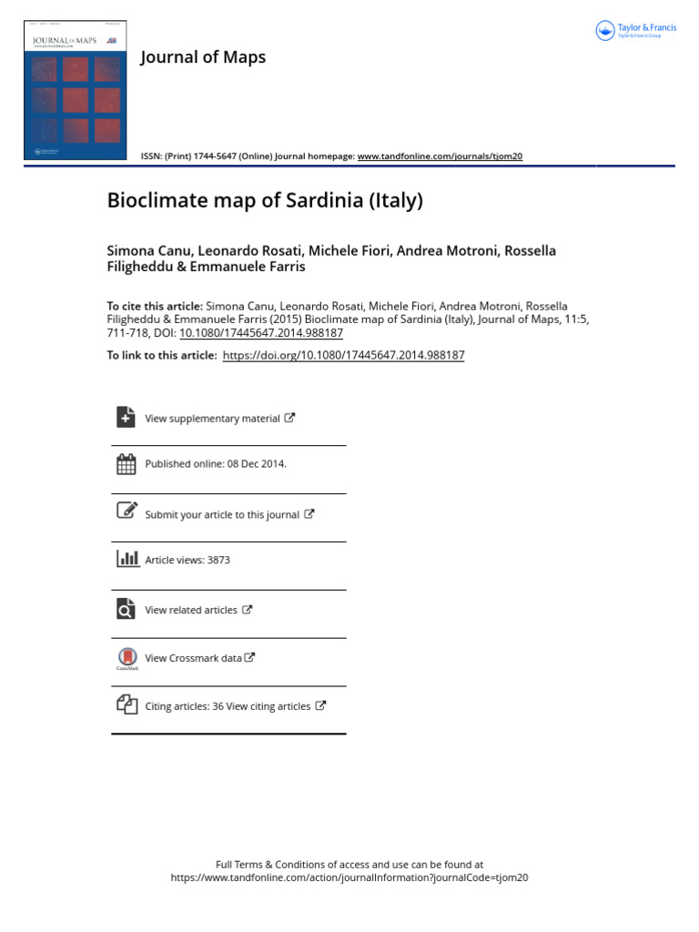 Bioclimate Map of Sardinia Italy | PDF