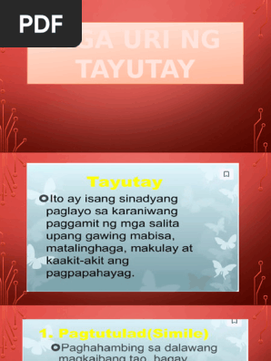 Tayutay Ppt Mga Uri Ng Tayutay