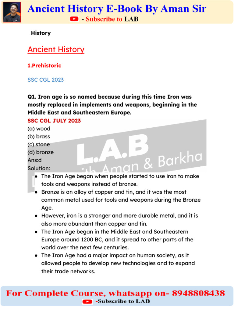Ancient History English Practice Book With Solutions Final | PDF