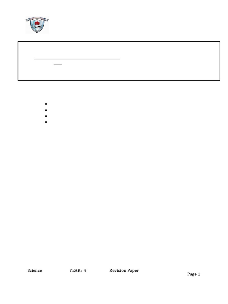 Science Revision Paper 2 | PDF