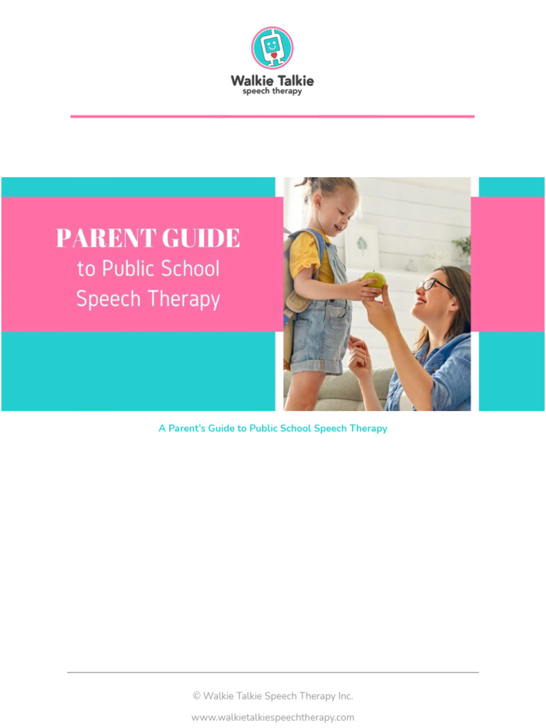 Ebook A Parents Guide To Public School Speech Therapy | PDF
