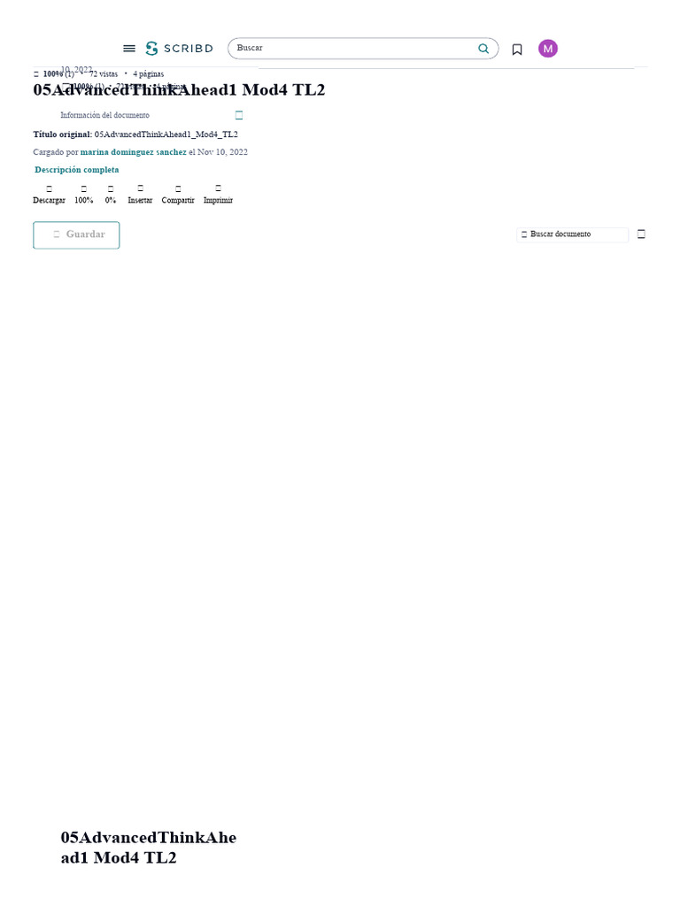 05AdvancedThinkAhead1 Mod4 TL2 - PDF - Adjective - Cuisine | PDF