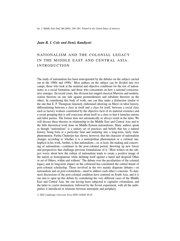 Nationalism and Colonial Legacy | PDF | Nationalism | Ethnic Groups