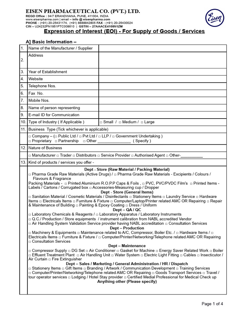 EOI For Supply | PDF