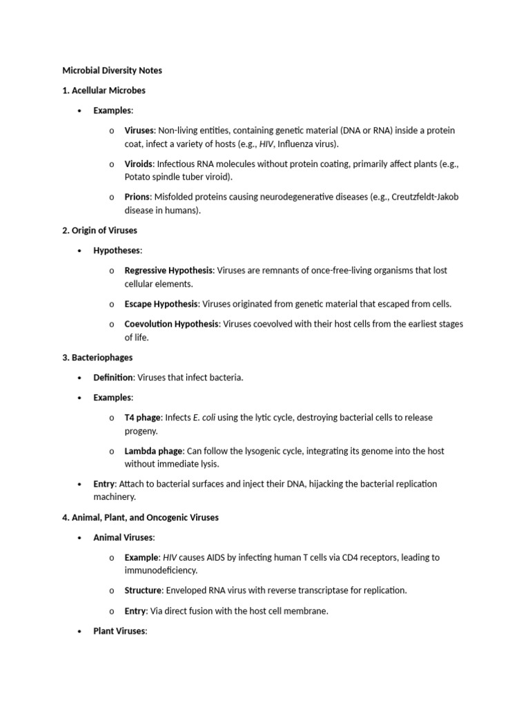 Microbial Diversity Notes | PDF