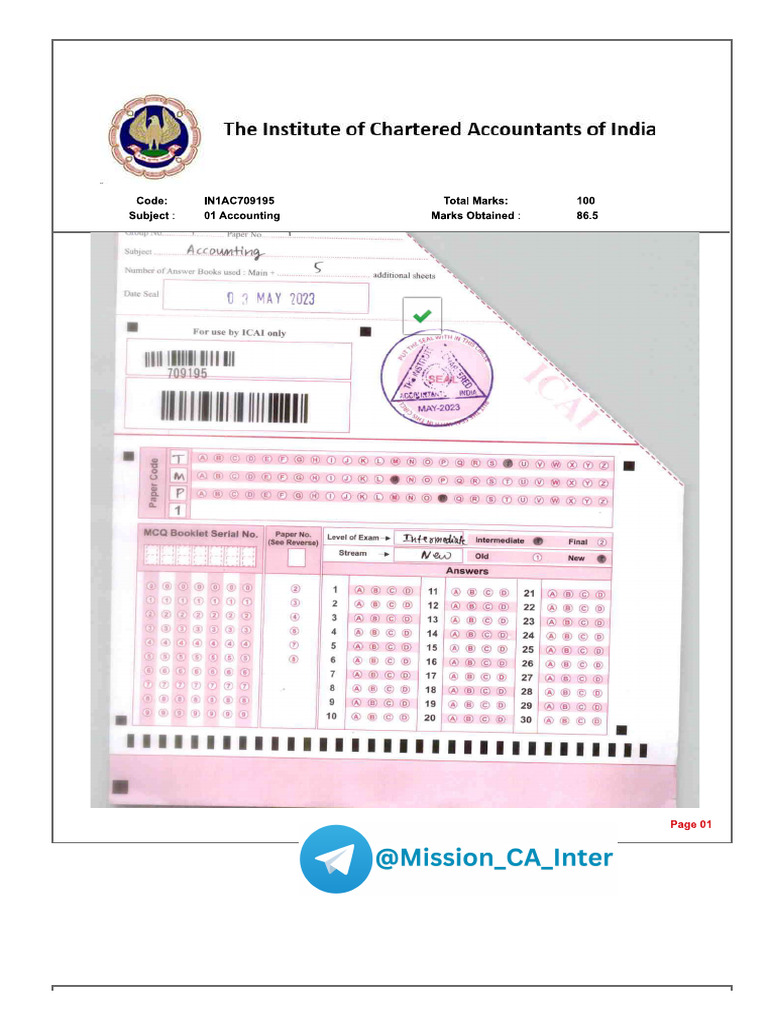 Accounts 91 Marks - May 23 Certified Copy @mission - CA - Inter | PDF