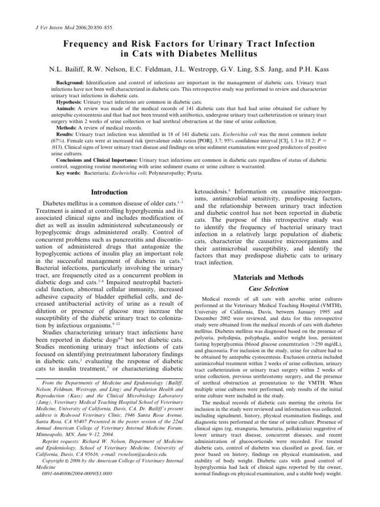 Veterinary Internal Medicne - 2008 - Bailiff - Frequency and Risk ...