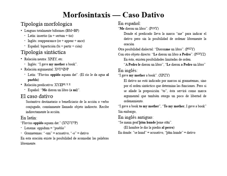 Caso Dativo | PDF