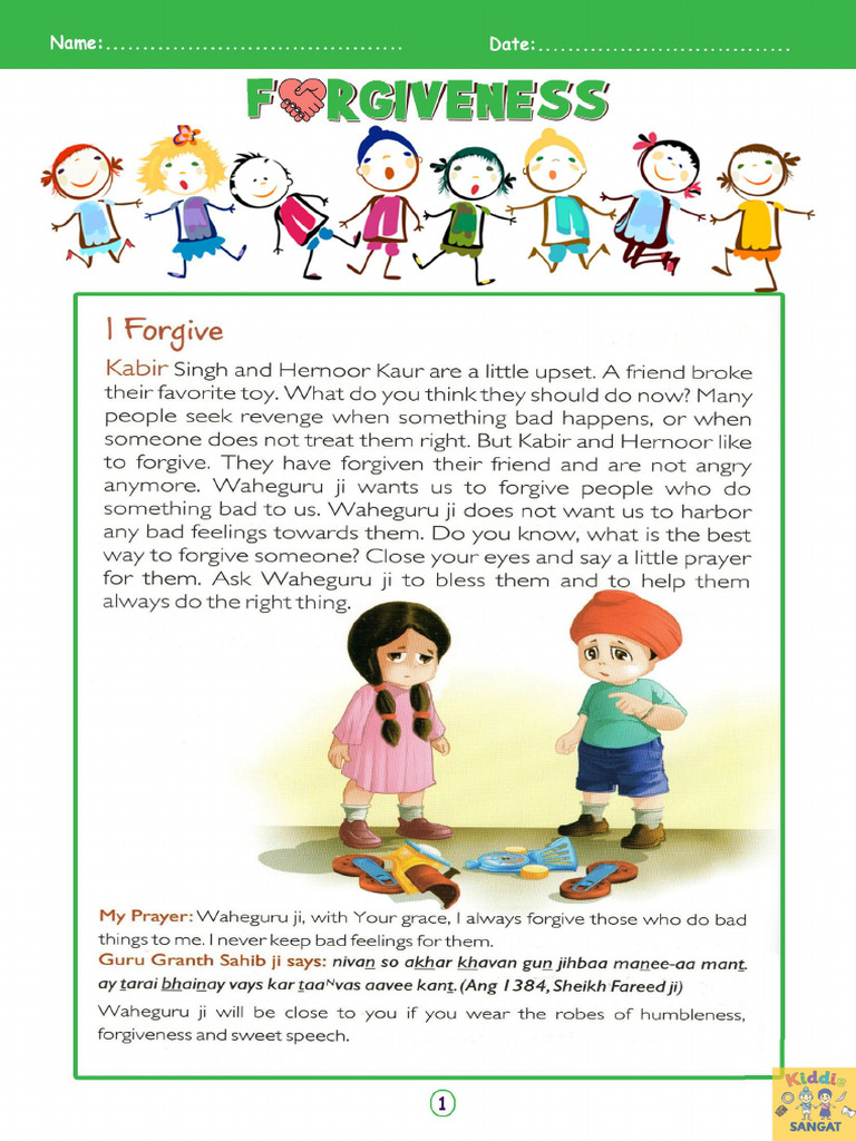 Forgiveness Worksheet | PDF