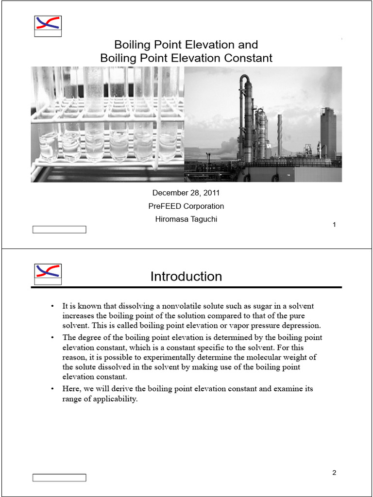 Boiling Point Elevation and Boiling Point Elevation Constant | PDF