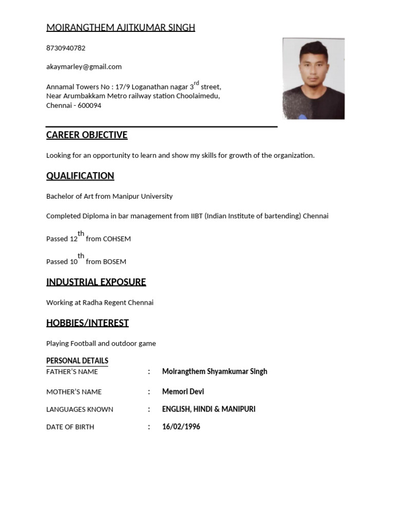 Ajitkumar CVv-1 | PDF