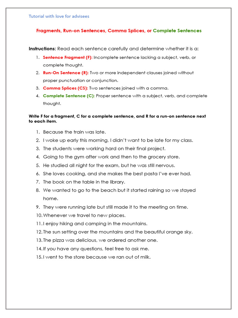 ติว Identify Sentences | PDF