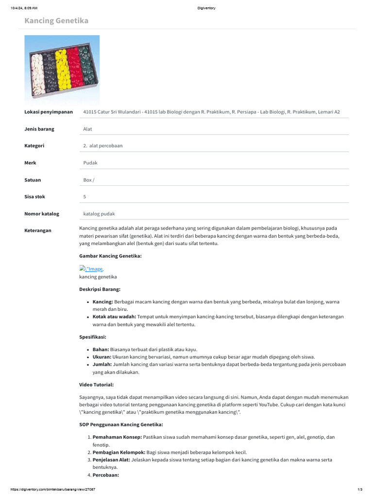 Kancing Genetika - Bio | PDF | Digital Technology | Science & Mathematics