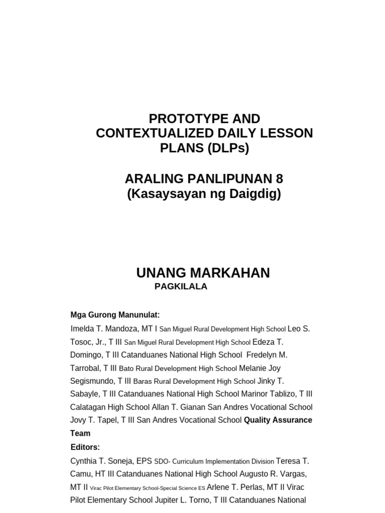 Ap8 Lesson Plan | PDF | Latitude | Longitude