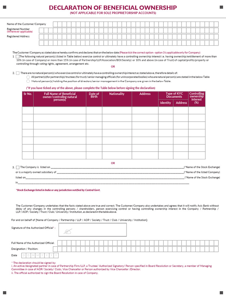 Annexure II Bo Declaration | PDF