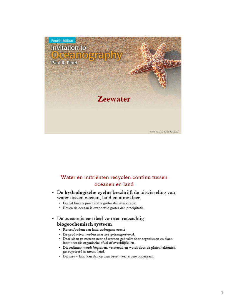 2018 Mariene Biologie 2 Water Wind en Zeestromen | PDF