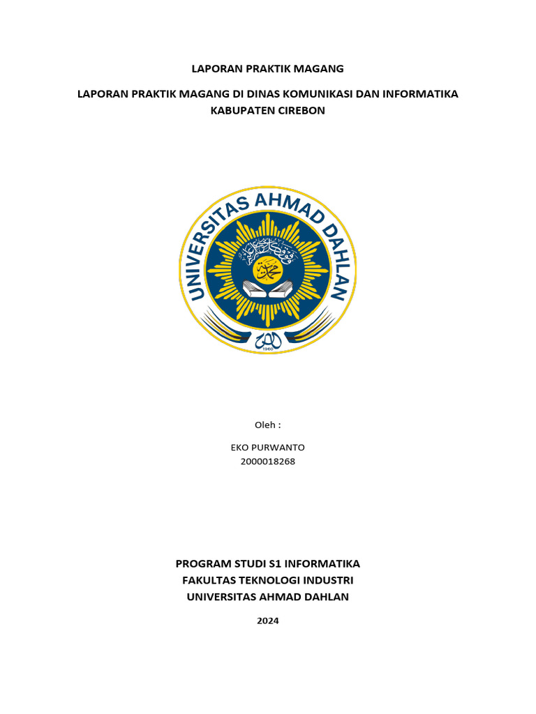 Laporan Praktik Magang Di Dinas Komunikasi Dan Informatika - 2000018268 - Magang | PDF