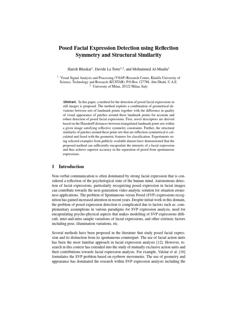 Face Analysis Paper ICIAR2015 | PDF