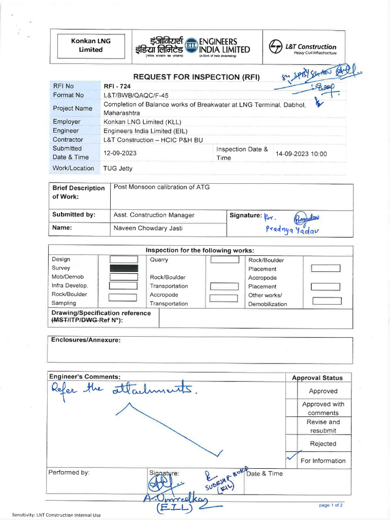 724 RFI 724 Closure Post Monsoon Calibration of ATG | PDF
