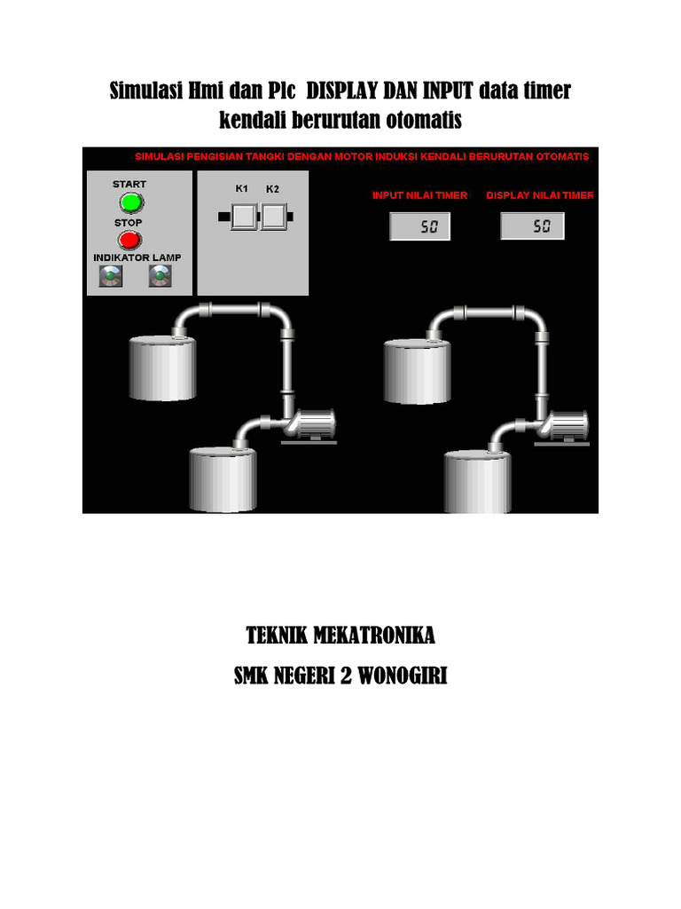 Simulasi Hmi PLC Pengendalian Motor Induksi Star Delta Otomatis Dengan Setting Timer HMI | PDF