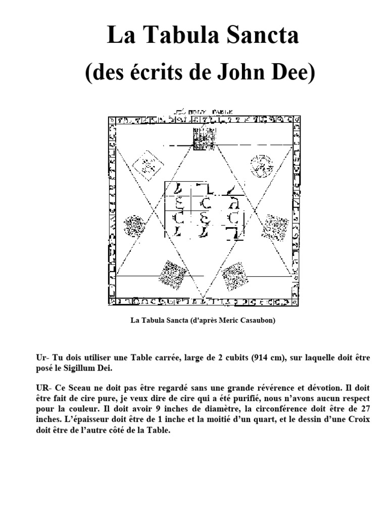 John Dee - La Tabula Sancta French Version cd3 Id165161446 Size76 | PDF