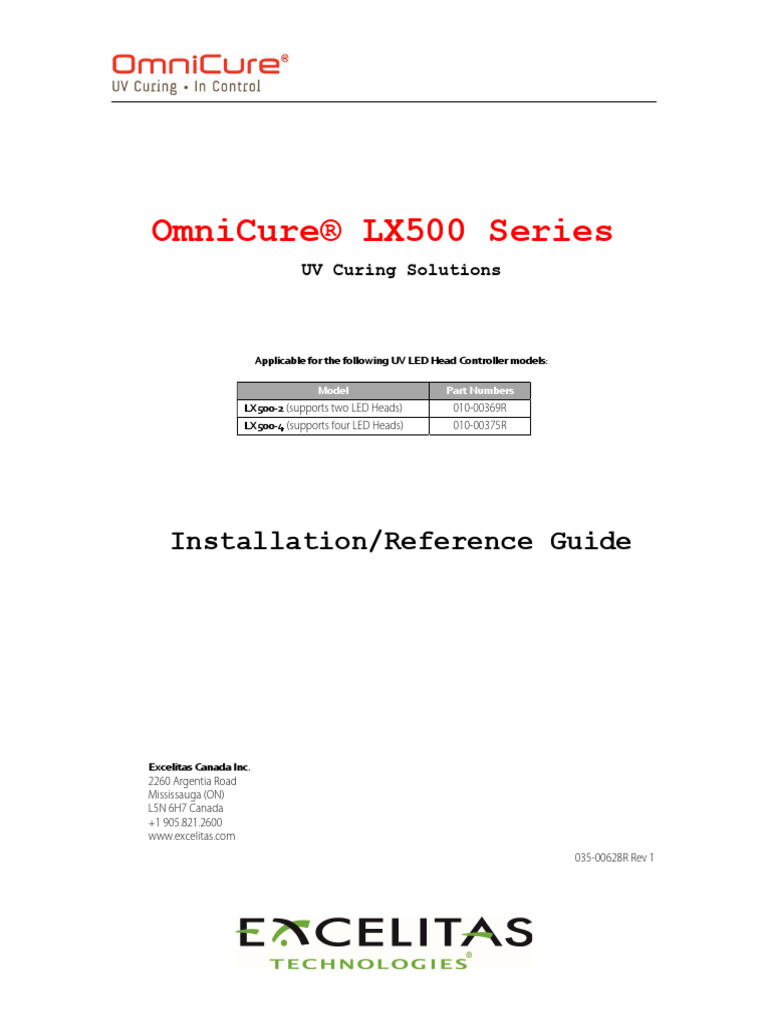 OmniCure LX500 User Guide | PDF