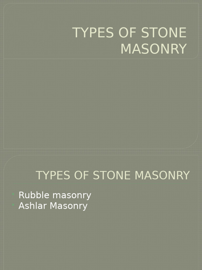 Stone Masonry | PDF