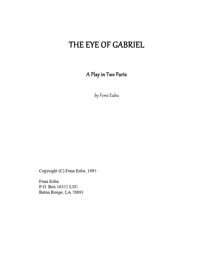 The Eye of Gabriel | PDF