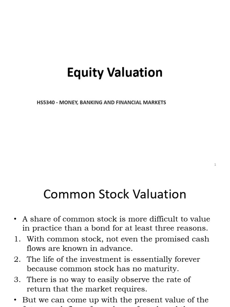 Equity Valuation | PDF