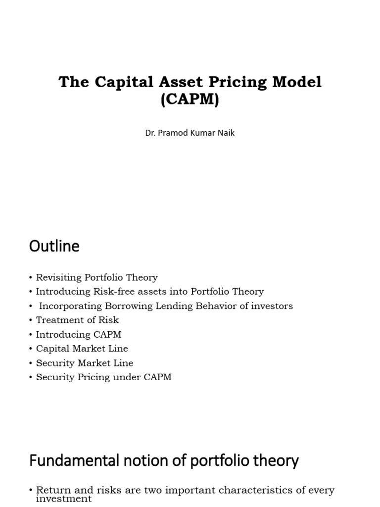 The_Capital_Asset_Pricing_Model_(CAPM) | PDF