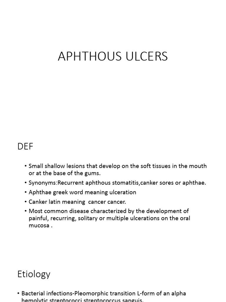 Aphthous Ulcers | PDF