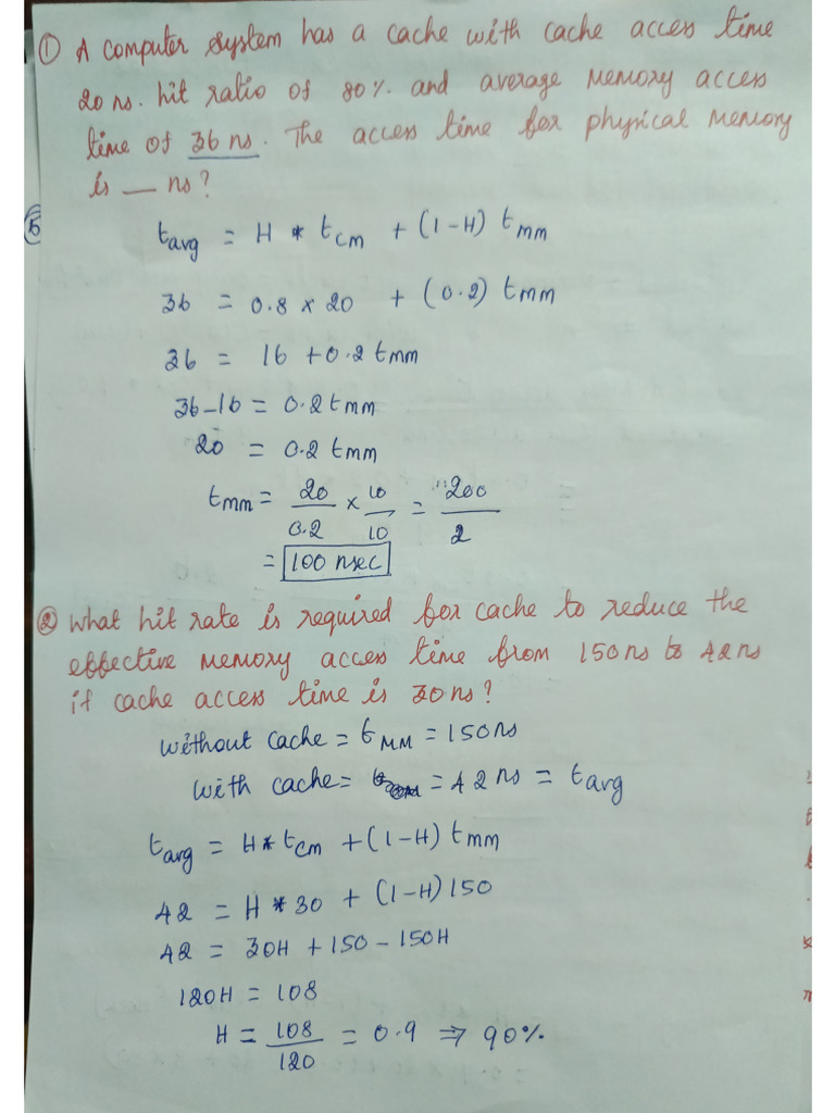 cache mapping problems | PDF