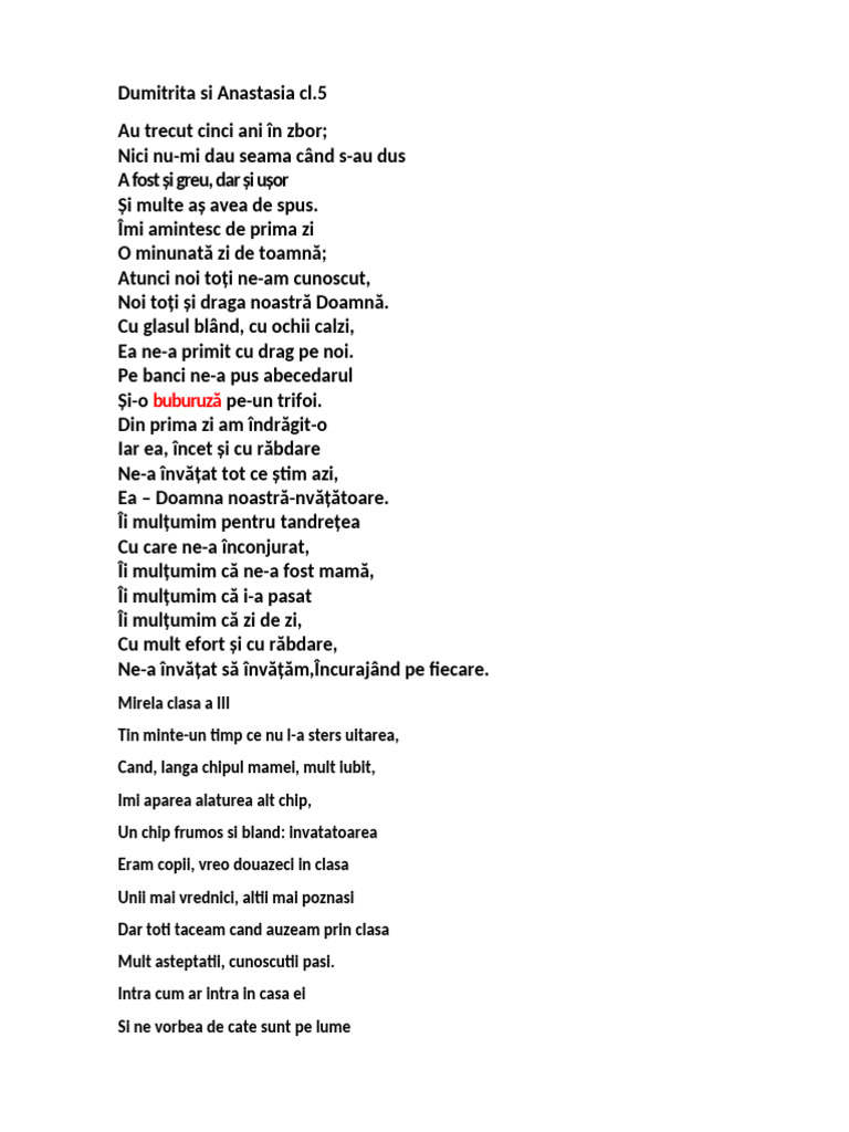 Poezii Ziua Profesorului | PDF