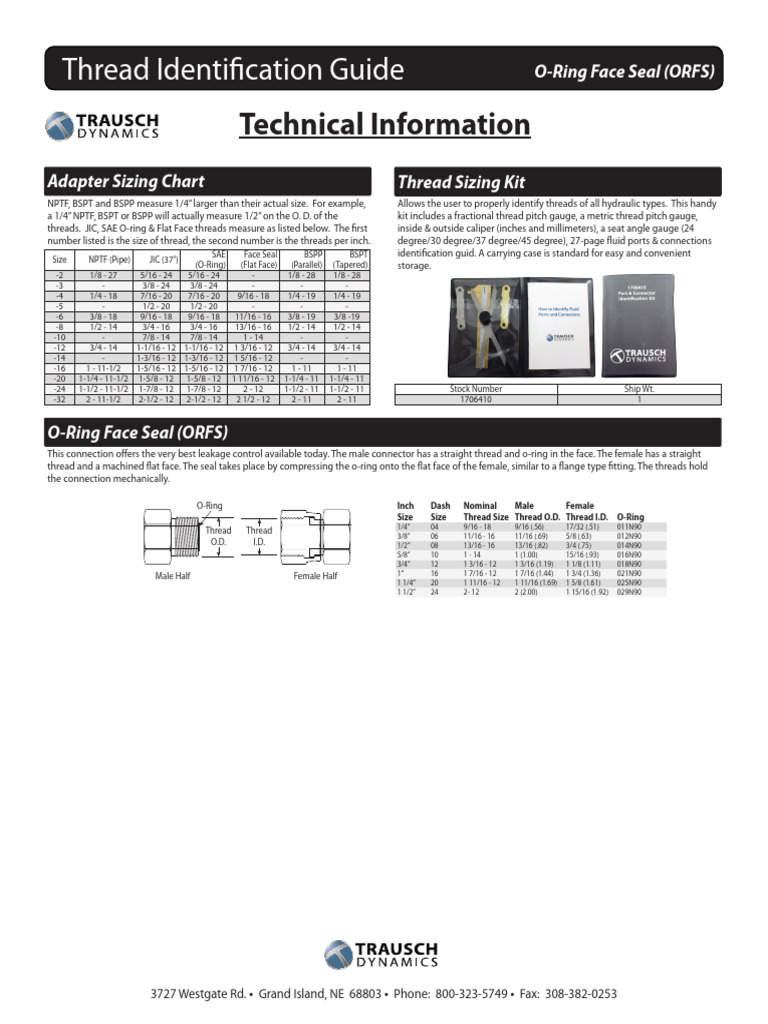Sae O-Ring Face Seal Thread | PDF | Plumbing | Machining