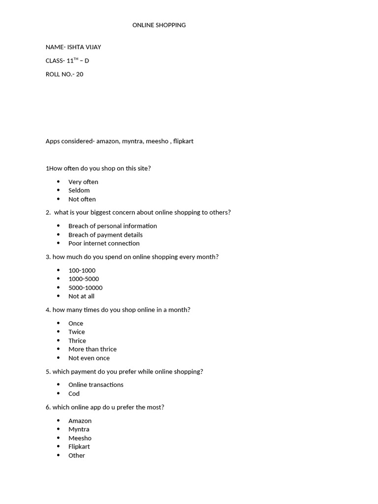 Economics Questionaire | PDF