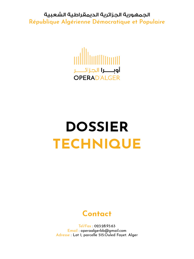 Dossier Technique Opéra | PDF