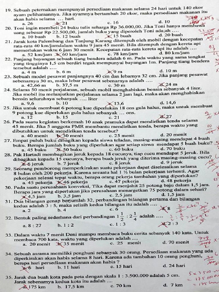 Soal Ul Mate Perbandingan Chloe | PDF