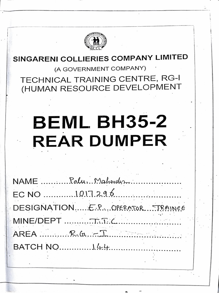Beml BH 35-2 Full Notes | PDF