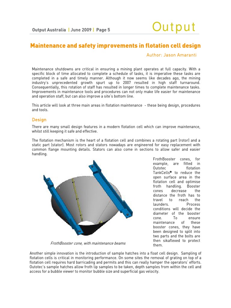 Improvements in Flotation Cell Design | PDF | Foam | Valve