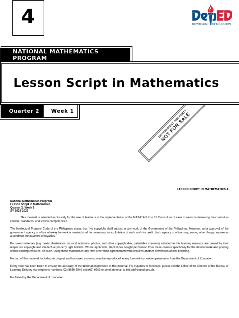 CO 2024 LS Grade 4 NMP Quarter 2 Week 1 | PDF